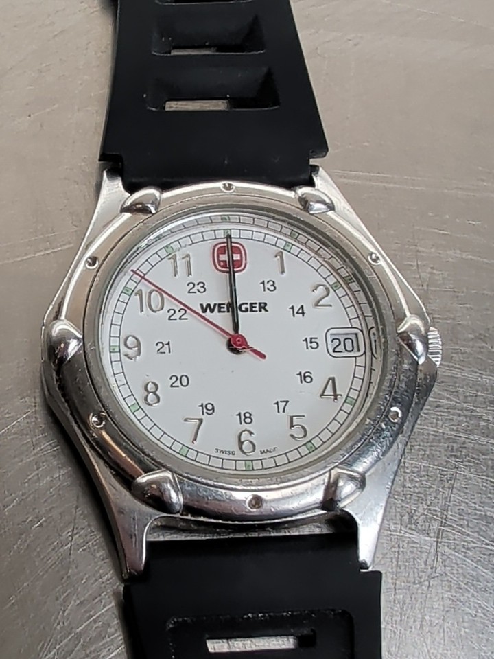 Wenger SAK Design White Dial Swiss Military 37mm Mens Watch 7010x | eBay