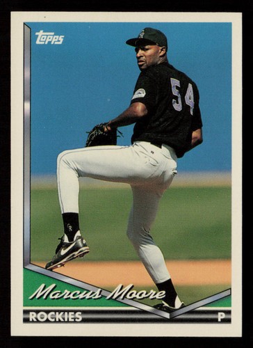 1994 Topps Marcus Moore #186 RC Rookie Colorado Rockies Baseball Card ...