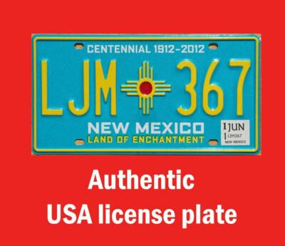 NEW MEXICO REAL AUTHENTIC LICENSE PLATE AUTO NUMBER CAR TAG SANTA FE NM ...