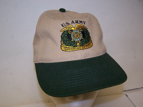 US Army QUARTERMASTER CREST SUPPORTING VICTORY Trucker Hat KC CAPS HEAD ...