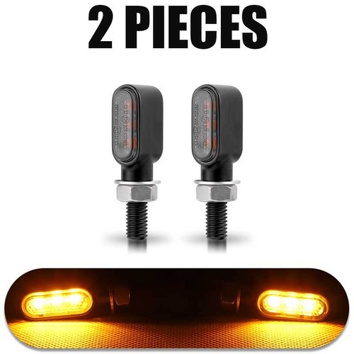 2x Motorcycle LED Turn Signals Blinker Light Indicator Amber Universal ...