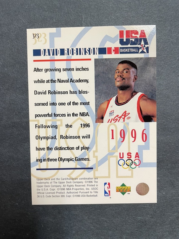 1995 Upper Deck #323 David Robinson Team USA Card 1996 | eBay