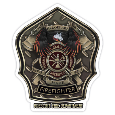 Prescott Fire Department Firefighter Fire Axes Ladder Eagle IAFF Decal ...