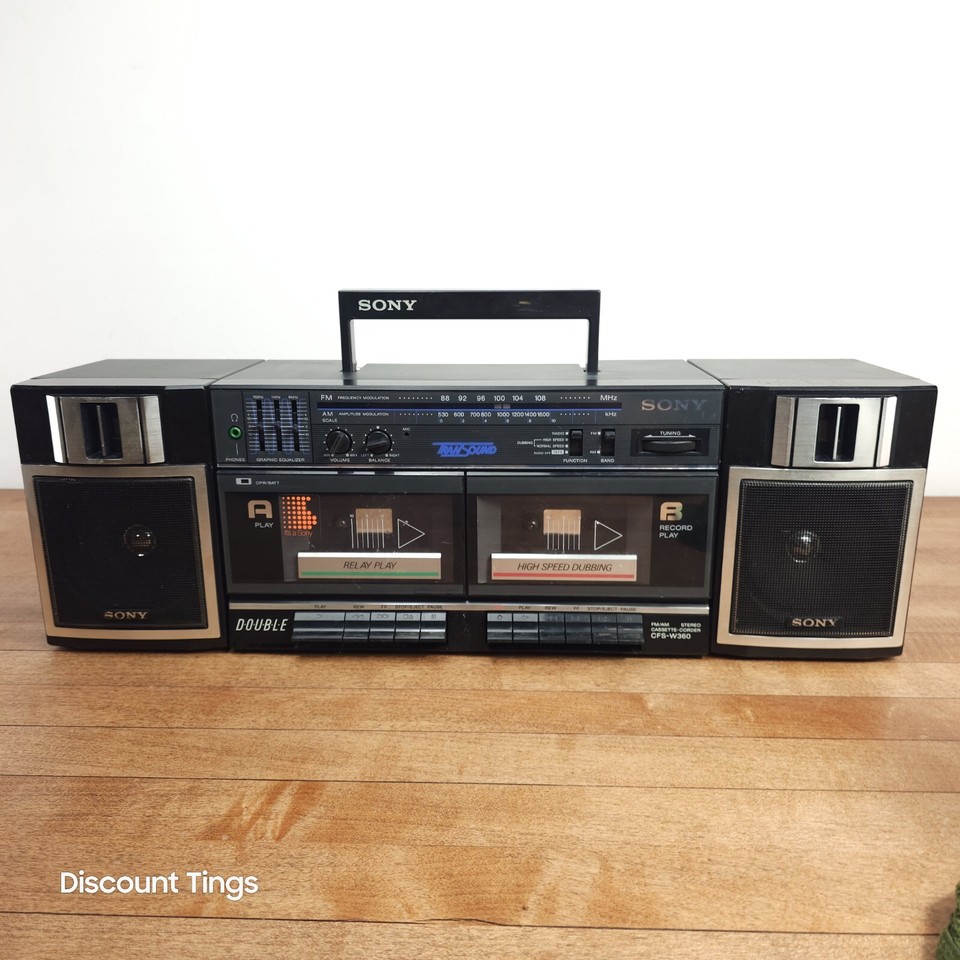 VTG Sony CFS-W360 Ghetto Blaster BoomBox Radio Cassette Player *Needs ...