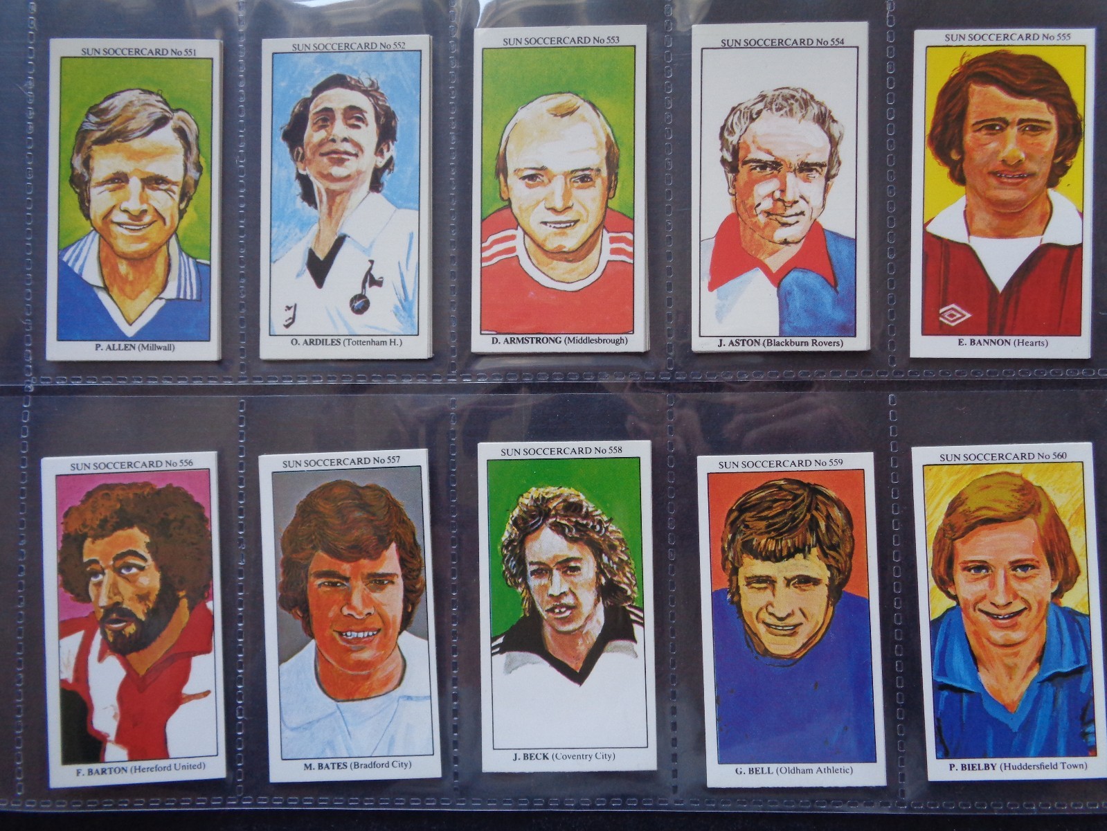 THE SUN SOCCERCARDS 1978-79 (VG) (CARD 501 TO 600) *PLEASE CHOOSE CARDS ...