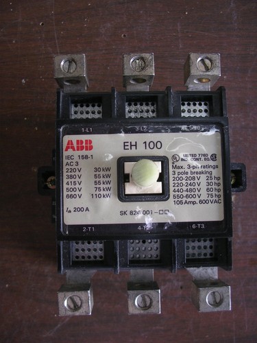 ABB EH-100 SK 824 001 CONTACTOR 208VAC Coil-75HP 105A | eBay