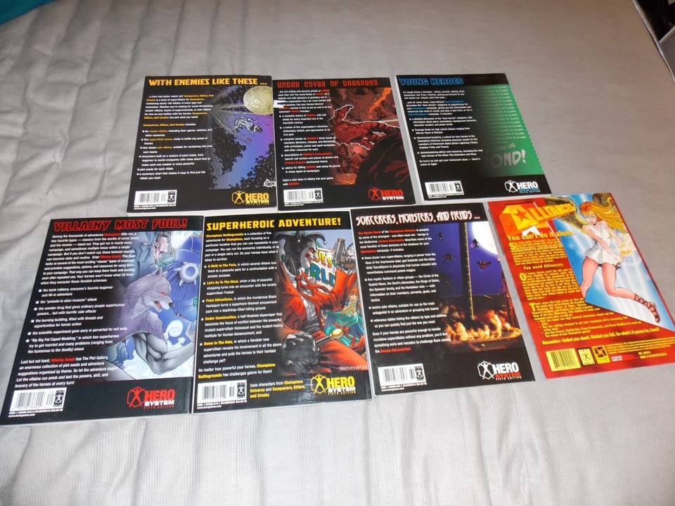 Lot of 7 Sourcebook for Champions Hero Games RPG Hero System 5th ...