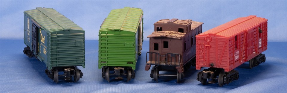 4 Lionel Cars-Santa Fe & Ashley Drew Northern Boxcar-ATSF ...