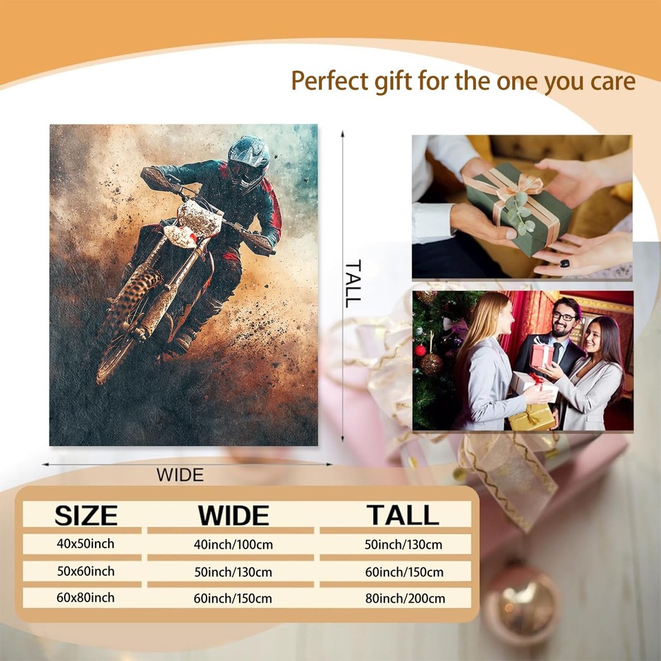 Vintage Motocross Blanket Flannel Throw Blankets, Dirt Bike Racing ...