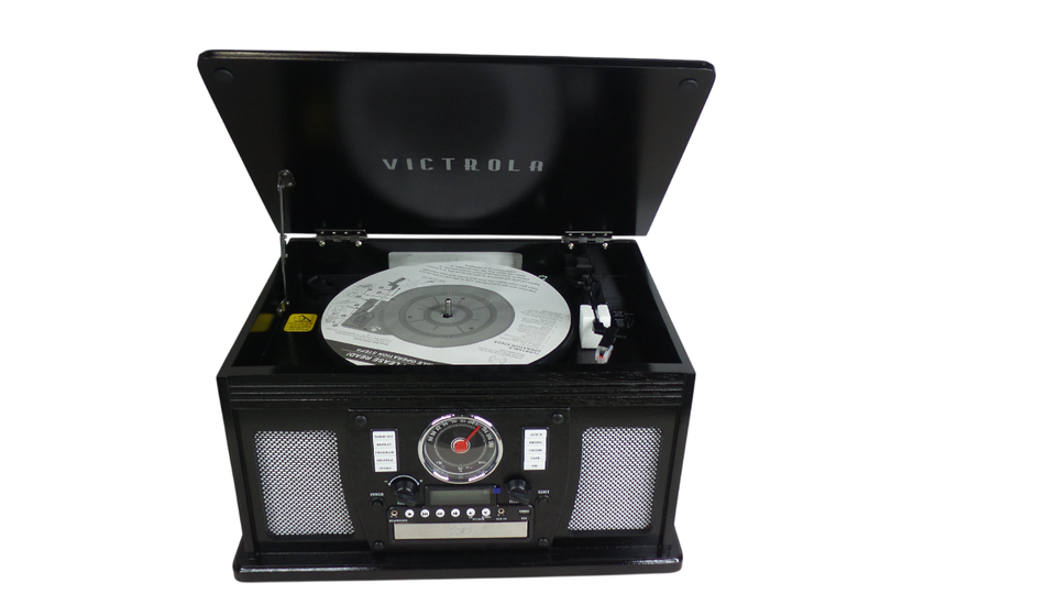 Victrola VTA-600B-MAH 8-in-1 Record Player Multimedia Center -Free ...