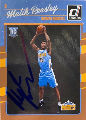 Malik Beasley signed autographed 2016-2017 donruss rookie card #166 COA ...