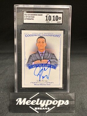 CM Punk 2016 Upper Deck Goodwin Champions #A-CP Autograph SGC 10 | eBay