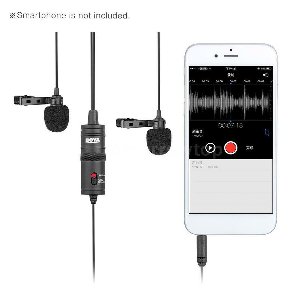 BOYA Dual Omni-directional Lavalier Microphone for Sony A7 III A7R III ...