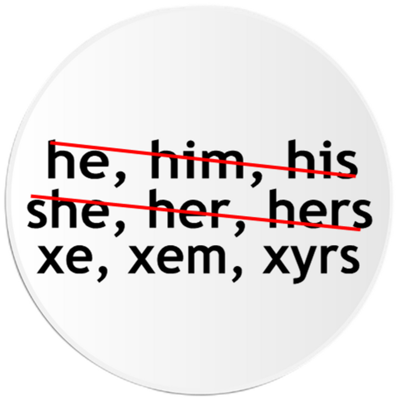 Xe Xem Xyrs Pronouns - Circle Sticker Decal 3 Inch - Pride Respect | eBay