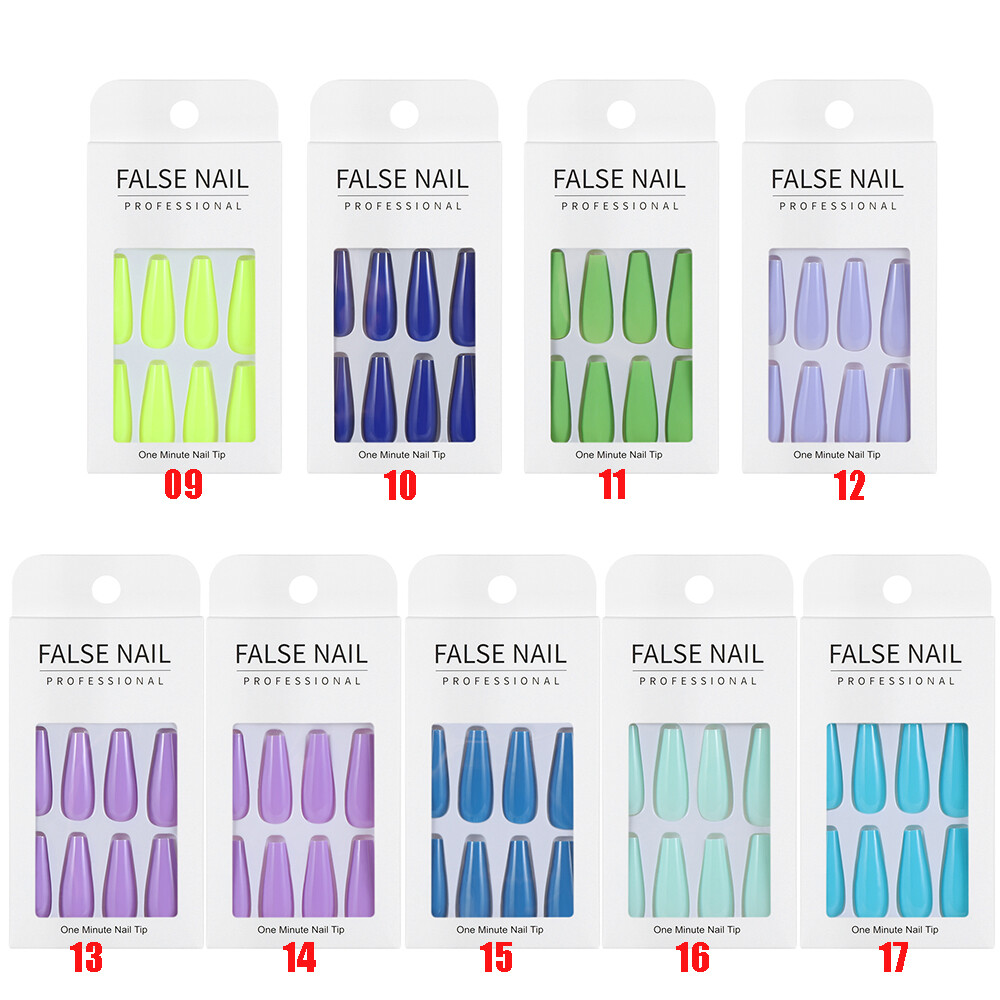 Manicure Tool Long Coffin Ballerina False Nails Nail Tips Wearable Fake ...
