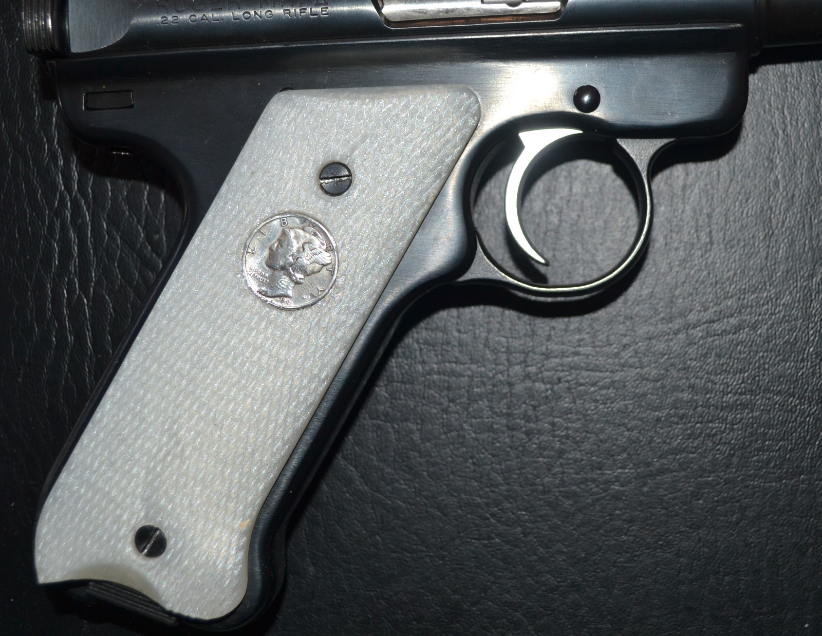 Ruger Mark 2 II target pistol grips pearl white plastic with mercury ...