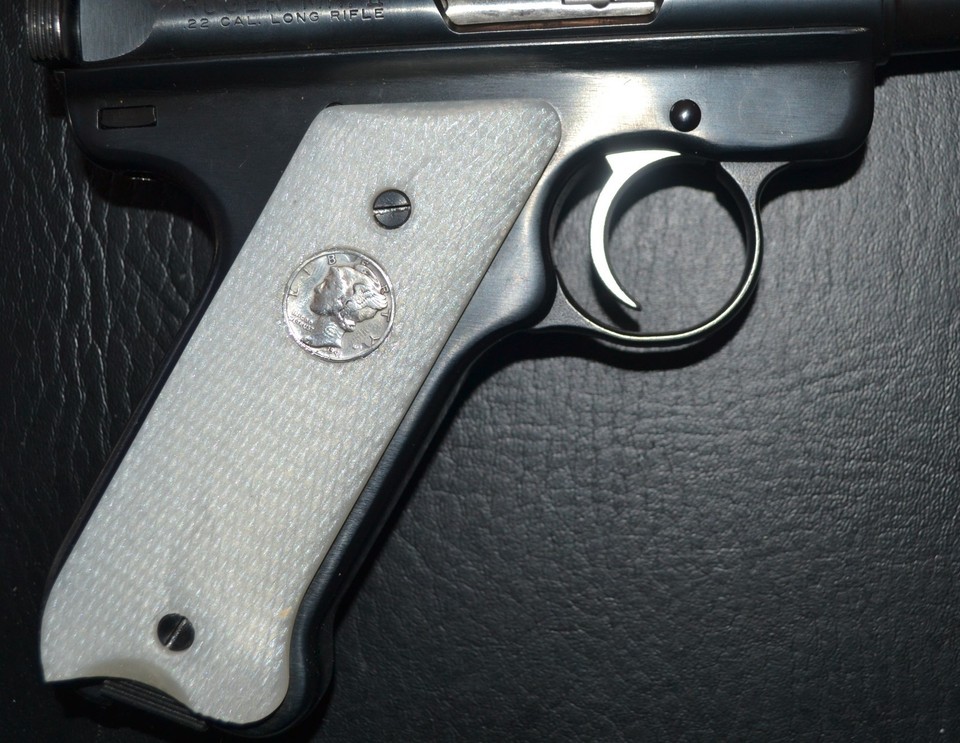 Ruger Mark 2 II target pistol grips pearl white plastic with mercury ...