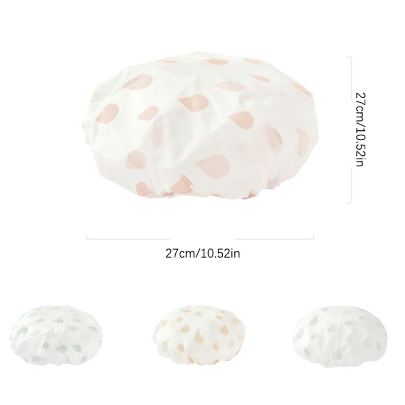 1Pcs Bow Print Bath Hat Thickened Waterproof And Oil Fume Cap Shower ...