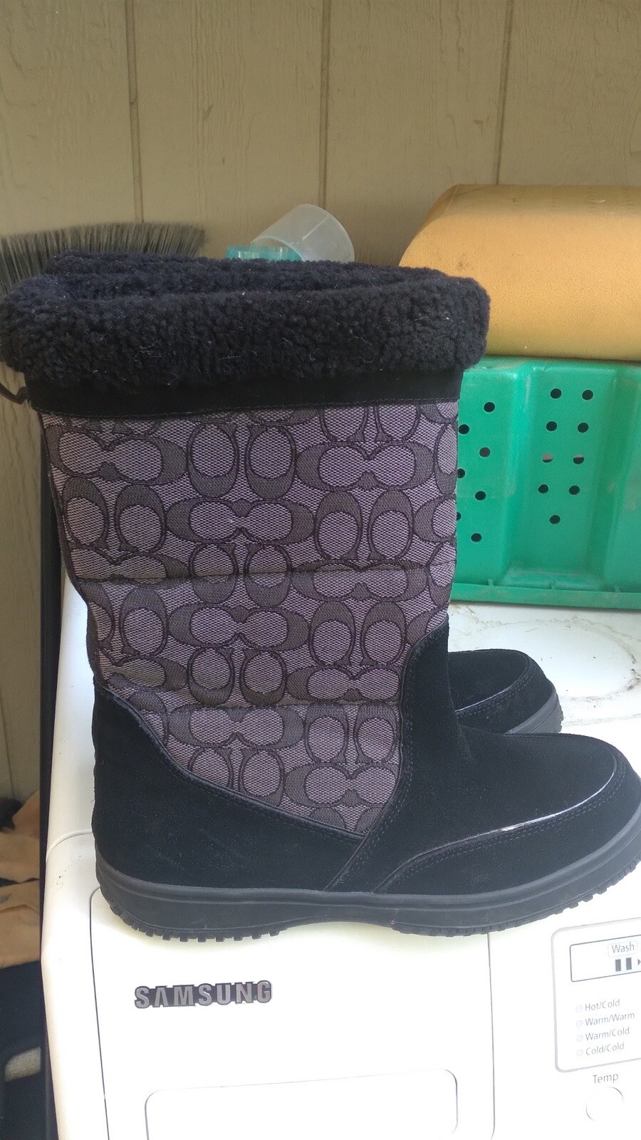 Coach Tamala Signature Suede Shearling Boots. Size 9 … - Gem