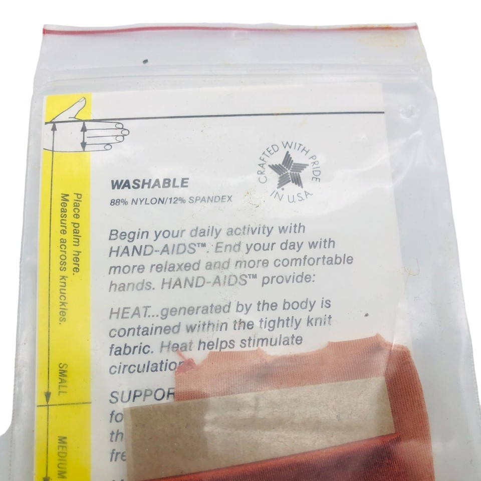 New Hand-Aids Support Gloves Sz Small Heat Support Massage Repetitive ...