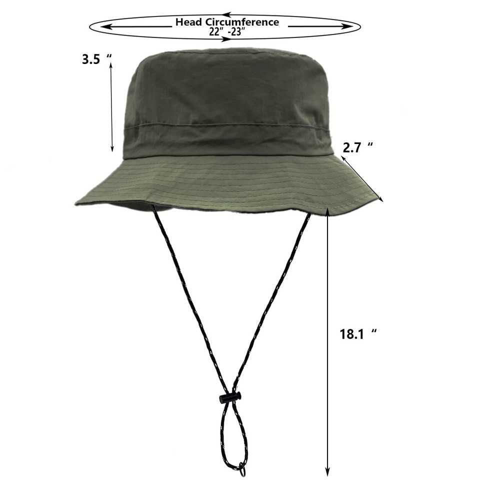 Waterproof Packable Bucket Rain Hat Sun UV Protection Hatwith Chin ...
