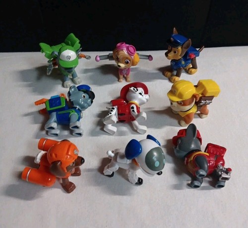 Paw Patrol Lot of 9 Figures Push Button Action Pack Pups Nickelodeon | eBay