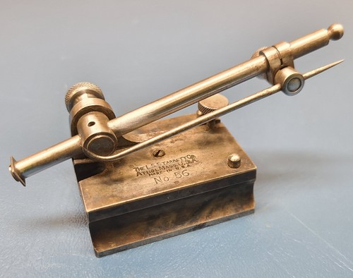 Vintage Starrett No.56 Surface Gage Hardened Base w/ Spindle & Scribe ...