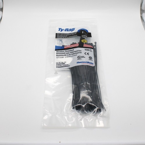 100 Pack Thomas & Betts TY52315MX Ty-Rap Nylon UV Resistant 7" Cable ...