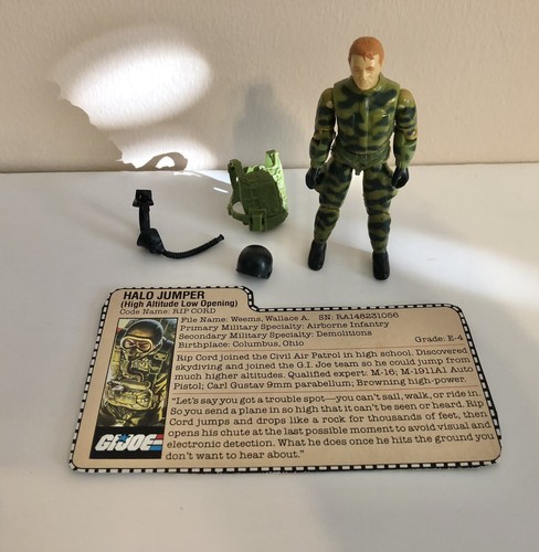GI JOE RIPCORD ACTION FIGURE 1984 INCOMPLETE WITH FILE CARD | eBay