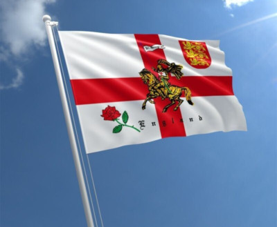 5' x 3' Rose Lion St George Cross Flag Knight Charger English England ...