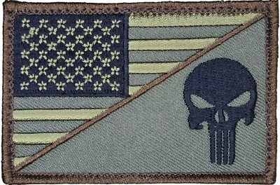 SKULL AMERICAN FLAG PUNISHER TERMINATOR PATRIOT FOREST MILITARY HOOK ...