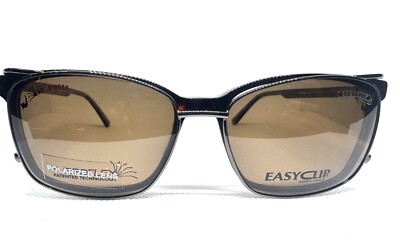 EASYCLIP TURBOFLEX PATENTED TECHNOLOGY EC564 10 BLACK POLARIZED LENS ...