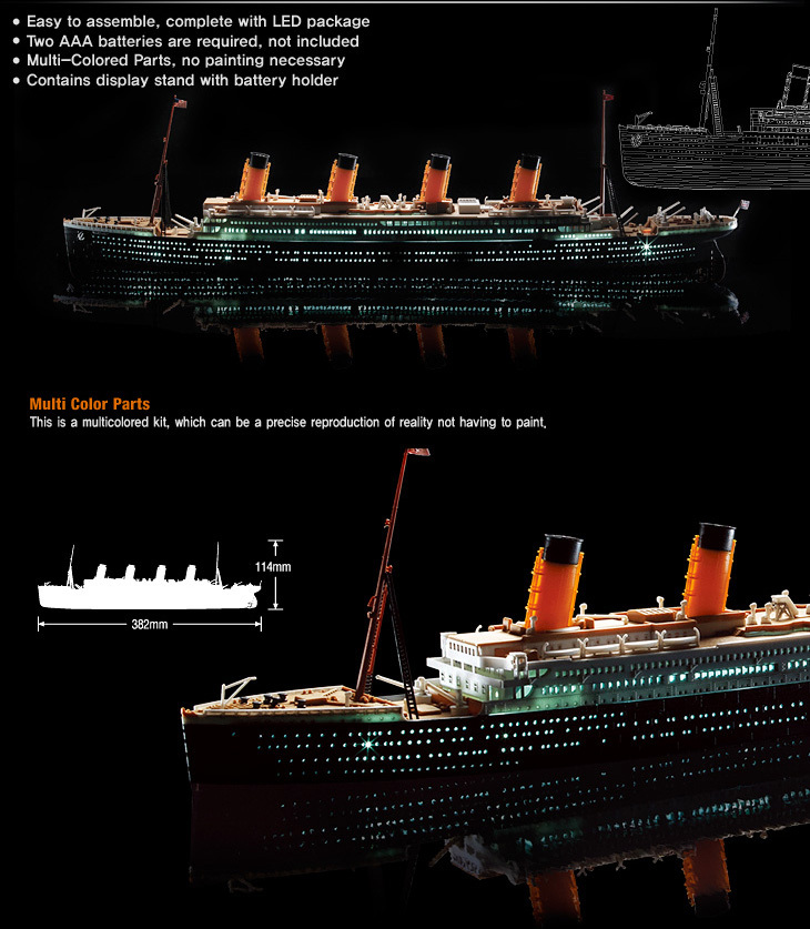 1/700 R.M.S.TITANIC LED SET #14220 MULTI COLOR PARTS ACADEMY HOBBY KITS ...