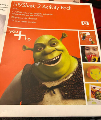 HP/SHREK 2 Activity Pack CD-ROM, HP Inkjet Paper Samples New In Box | eBay