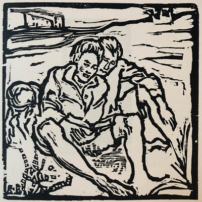 Robert Budzinski (1876–1955) Holzschnitt „Das Reisebuch“ ~1925 ...