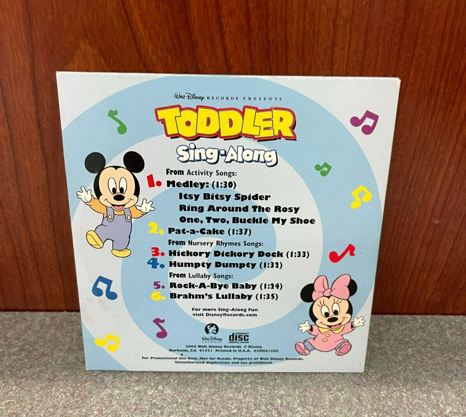 Baby Mickey Minnie Mouse Toddler Sing-Along CD 2004 Lullaby 6 Tracks ...