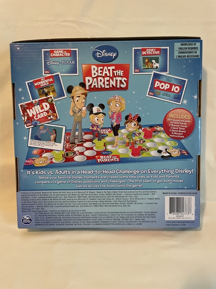Disney Beat The Parents Board Game It’s Kids vs Grown-Ups Who Knows ...