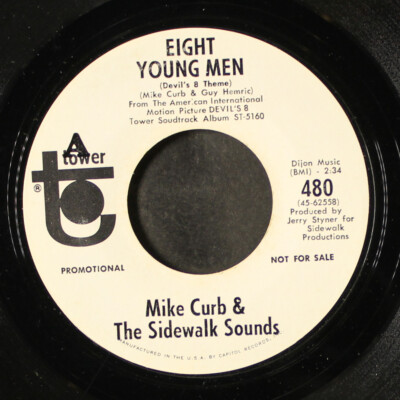 MIKE CURB & SIDEWALK SOUNDS: eight young men / let's go TOWER 7" Single ...