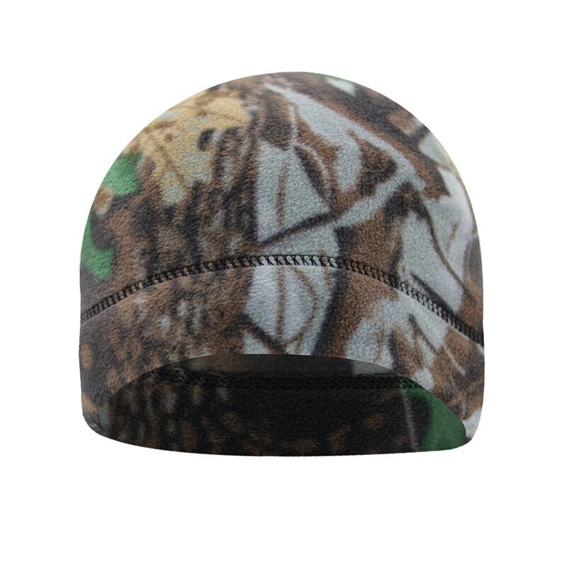 Hunting Green Tree Leaf Fleece Watch Cap Beanie Knit Stocking Hat Tough ...