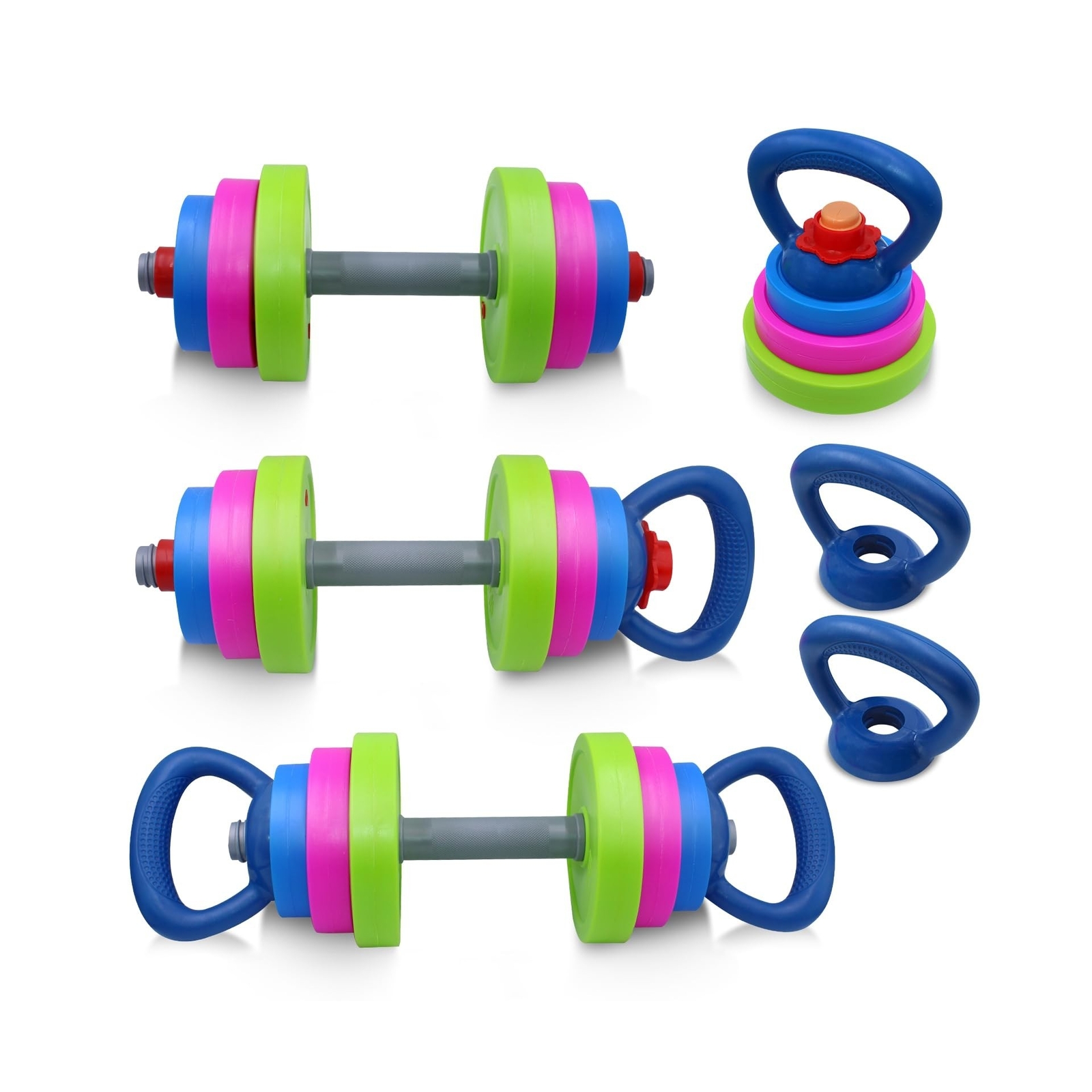 Kids Workout Equipment Set- Toddler Toy Gym Used as Barbell Kettlebell ...