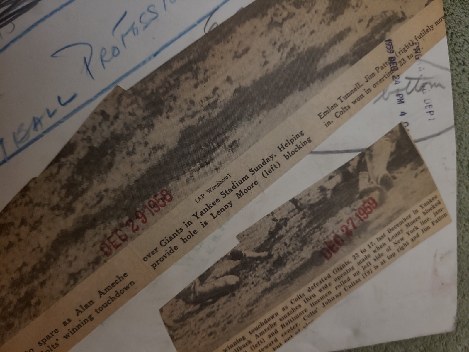 1958 ALAN AMECHE SCORES NFL FOOTBALL CHAMPIONSHIP TD PHOTO SUPERBOWL ...