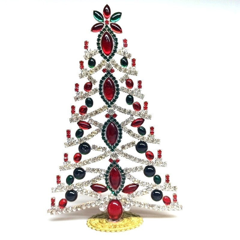 Handmade Czech Rhinestones Xmas Standing Tree | eBay