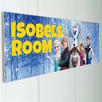 FROZEN ELSA DISNEY Personalised Door Sign Plaque Kids Bedroom Daughter ...