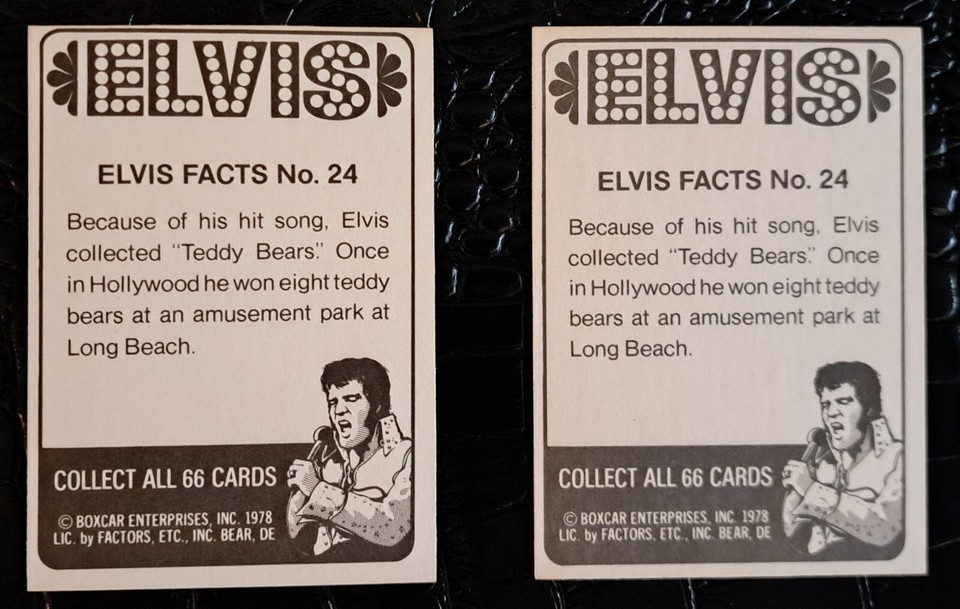 COMPLETE Set 1978 Elvis Presley Boxcar Trading Cards 1-66 RARE BOTH #24 ...