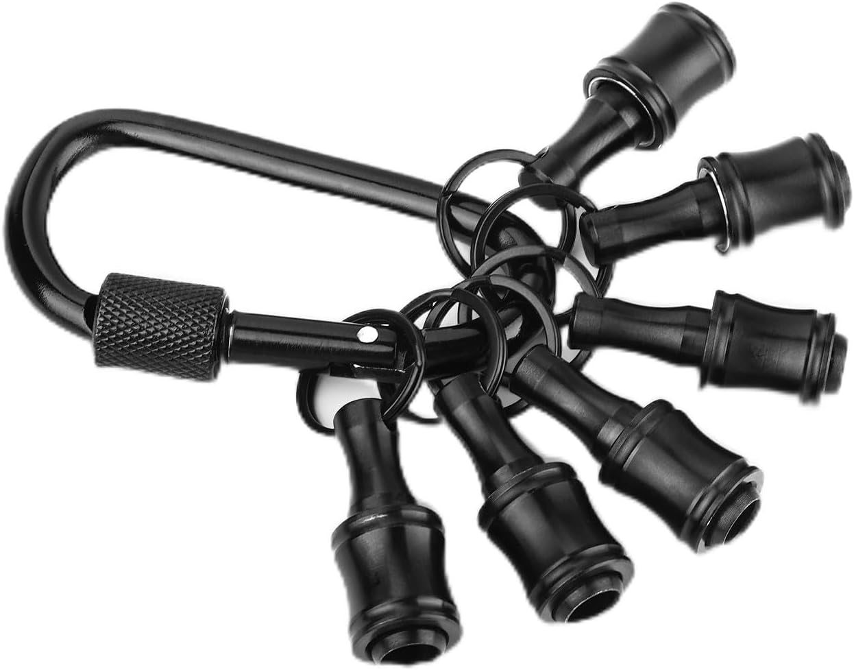 6Pc Portable Bit Holder Keychain, 1/4In Hex Shank Black Screwdriver Bit ...