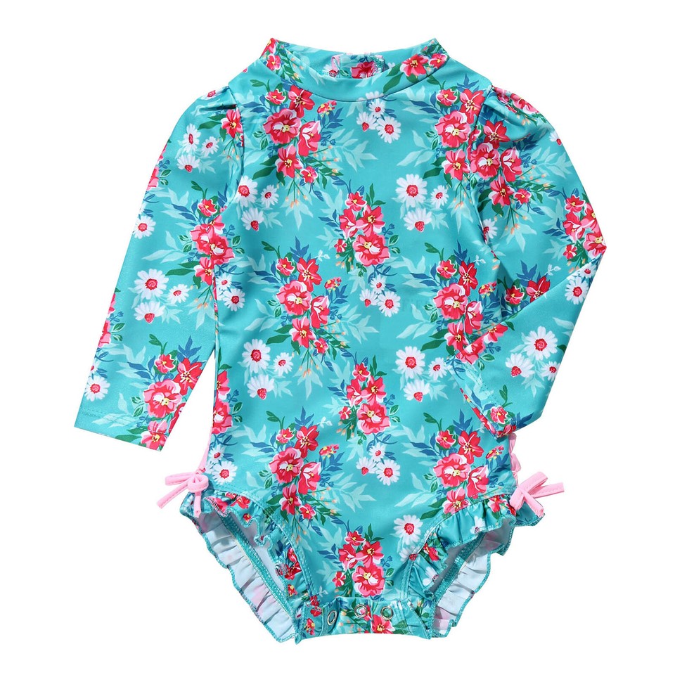 UPF 50+ Rash Guard Swimsuit Toddler Baby Girl Bathing Swimming ...