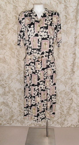 Vintage Crossfire Outfit Set Shirt Skirt Sz S 10-12 Tropical Floral ...