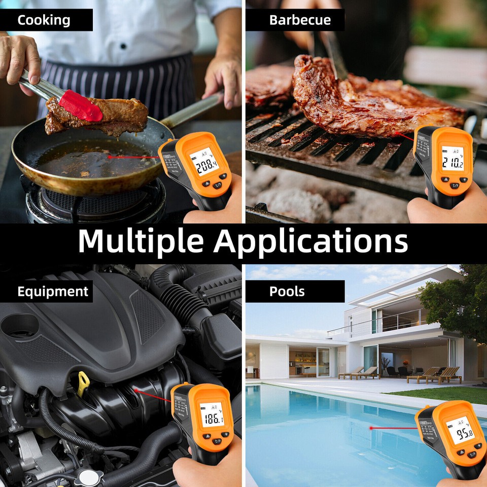 Digital Infrared Thermometer Temperature Gun Laser IR Cooking -50°C-550 ...