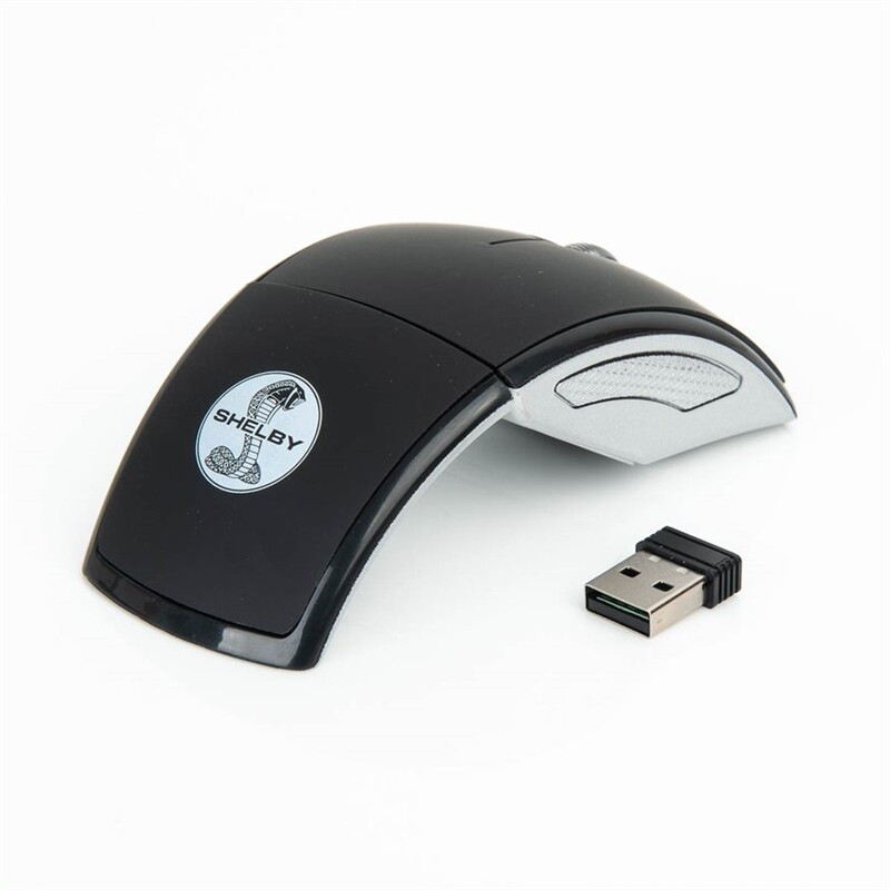 Shelby Super Snake Cobra Logo Wireless Mouse- BLK or BLU- Ford Mustang ...