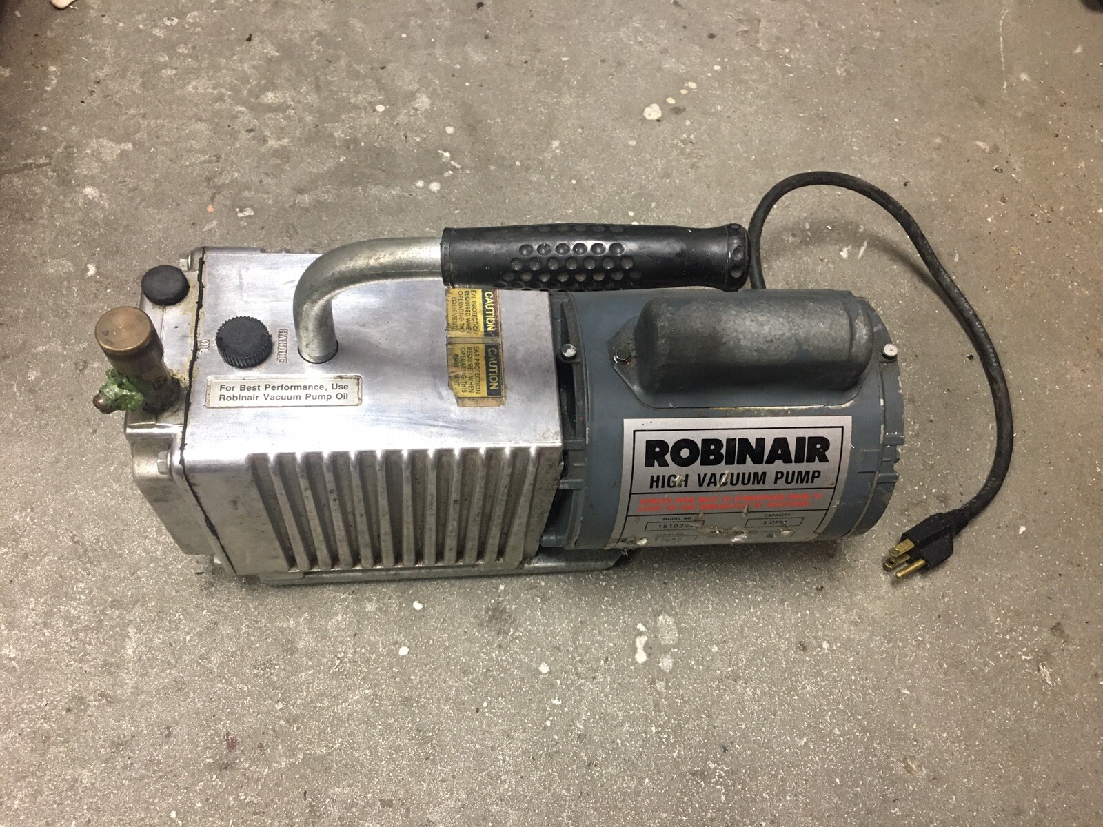 Robinair High Vacuum Pump Model# 15102B HVAC, 3 CFM- For Parts Only | eBay